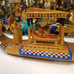 Unique 12'' L Egyptian Cleopatra Boat Statue Made in Egypt - Etsy