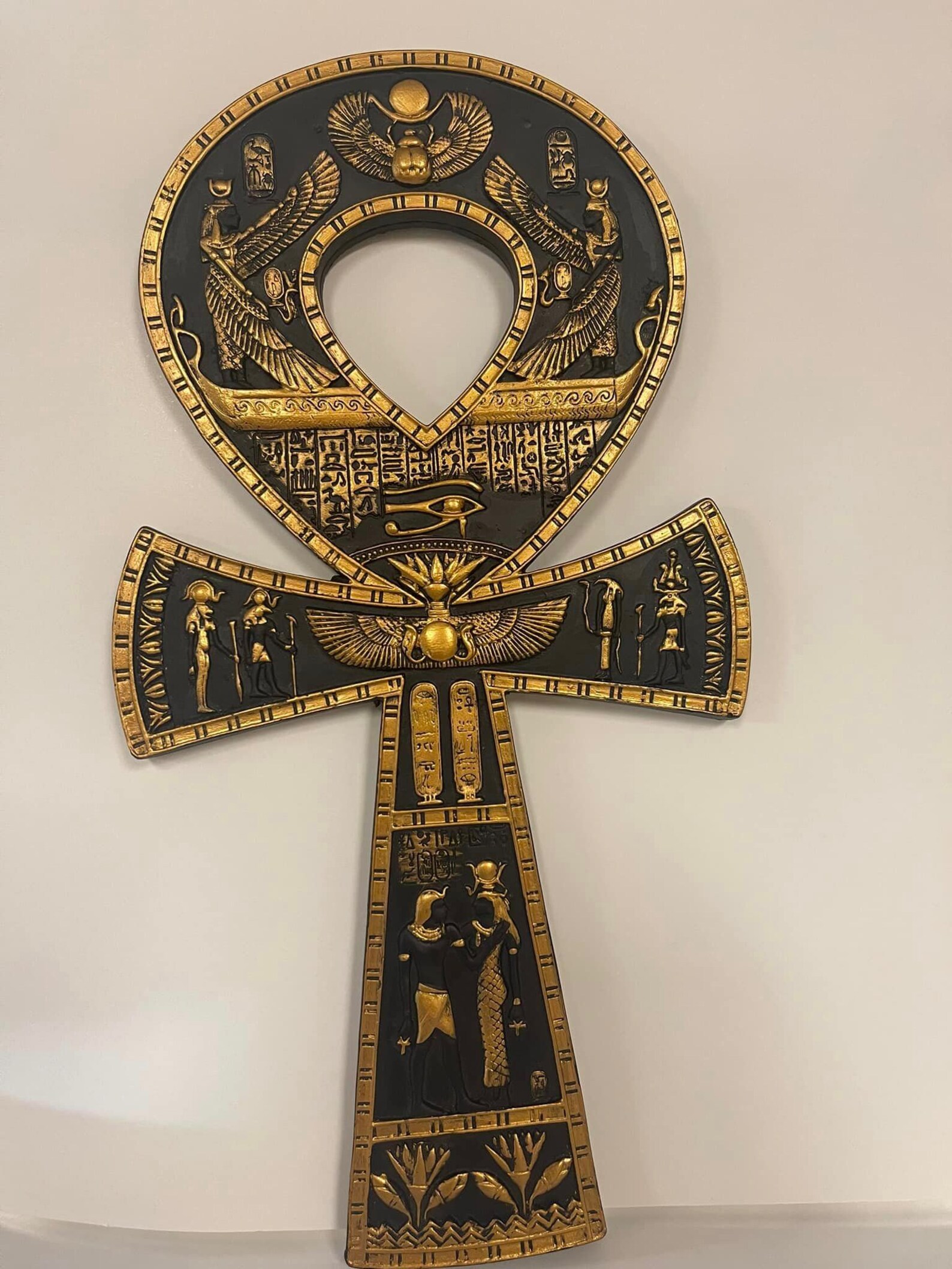 Unique Large Egyptian Ankh Hand Painted and Detailed 15'' L Made in ...
