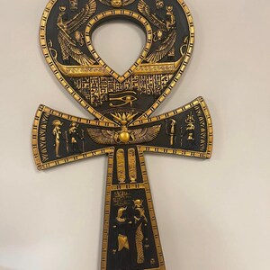 Unique Large Egyptian Ankh Hand Painted and Detailed 15'' L Made in ...