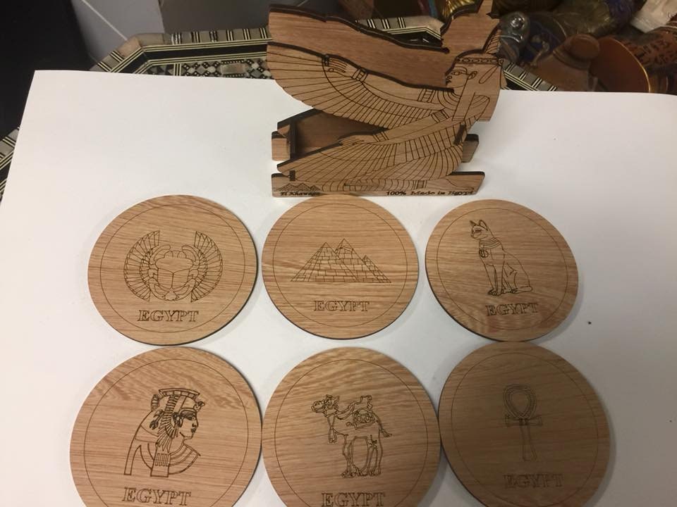 Unique Wood 6 Egyptian Goddess Matt Coasters Made In Egypt | Etsy