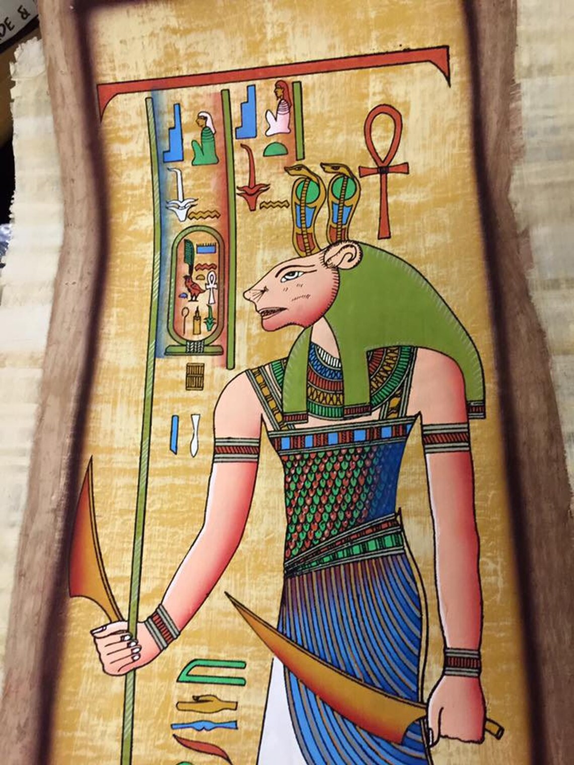 Unique Papyrus Egyptian Goddess Sekhmet Made in Egypt and - Etsy Australia