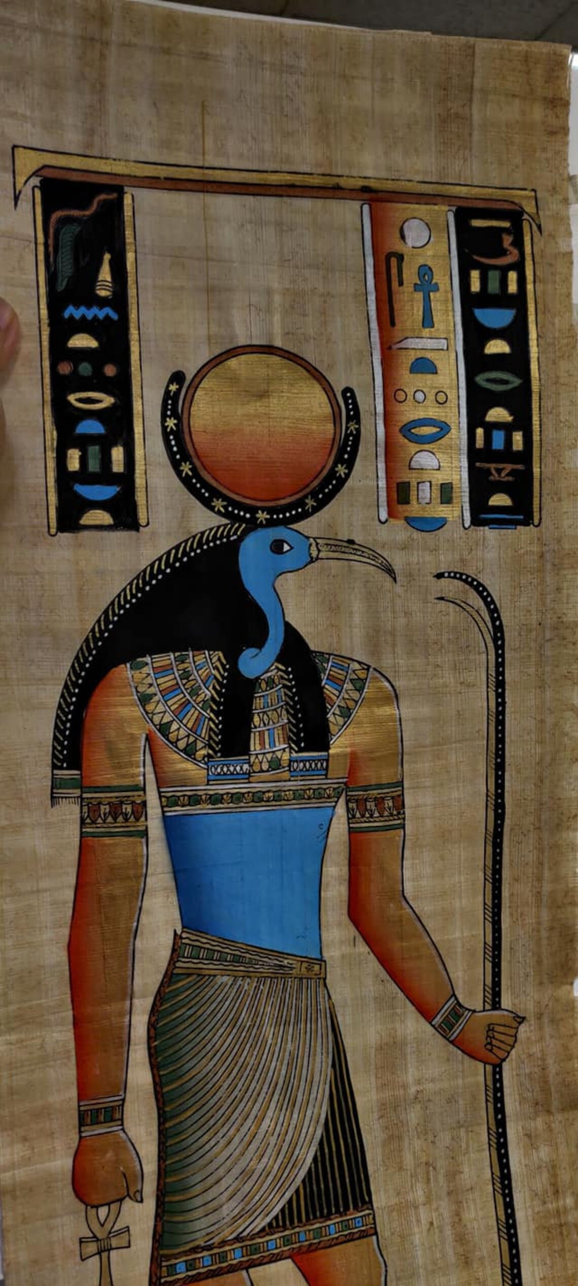 Vintage Papyrus Egyptian God Thoth Made in Egypt and Signed by - Etsy