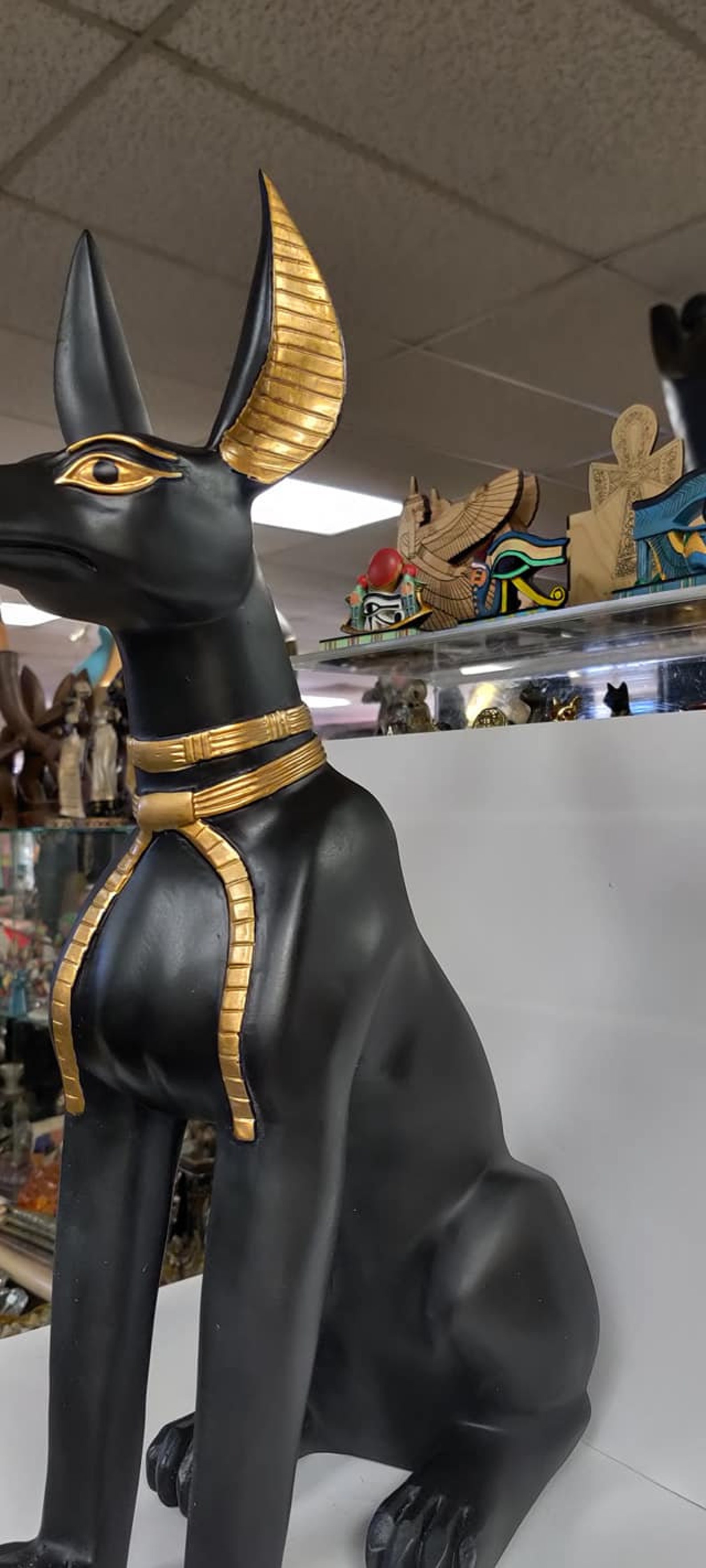 Unique Large Egyptian God Anubis Statue 22' H Hand Painted - Etsy