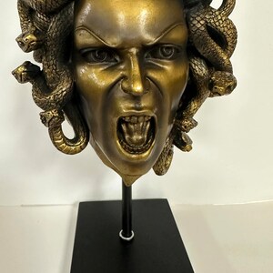 Unique Amazing Large Head of Medusa Hand Crafted Cold Cast Bronze 14 ...