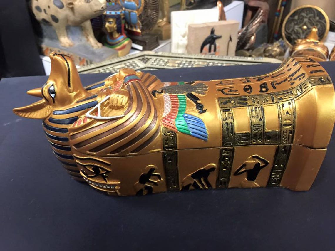 Vintage Egyptian God Anubis Coffin Made in Egypt - Etsy