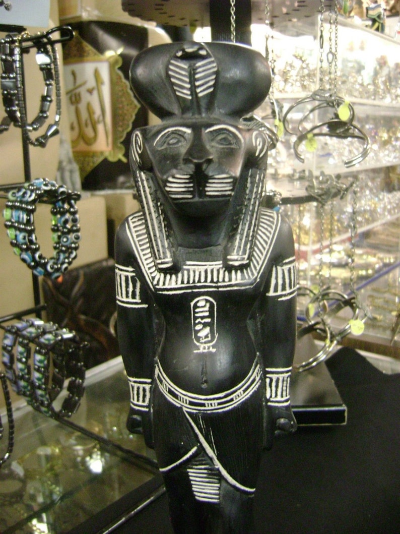 Unique Natural Basalt Stone Egyptian Goddess Sekhmet Statue - Etsy