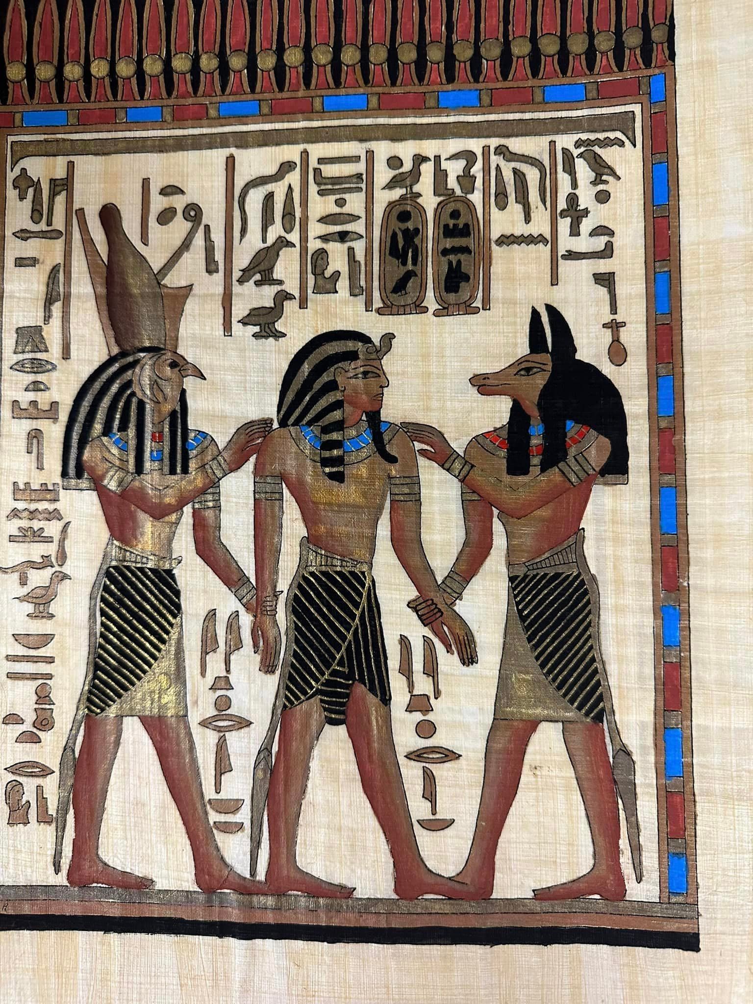 Vintage Unique Egyptian Painted Papyrus Made in Egypt and Signed by the ...