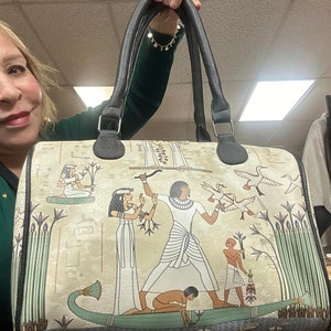 Unique Large Egyptian Double Strap Leather Hand Bag Handmade in Egypt ...