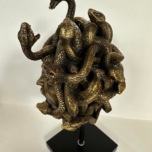 Unique Amazing Large Head of Medusa Hand Crafted Cold Cast Bronze 14 ...