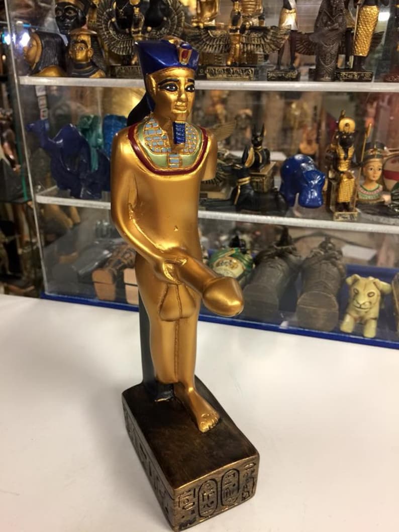 Unique Large Egyptian God Min Statue 9'' H Made in - Etsy