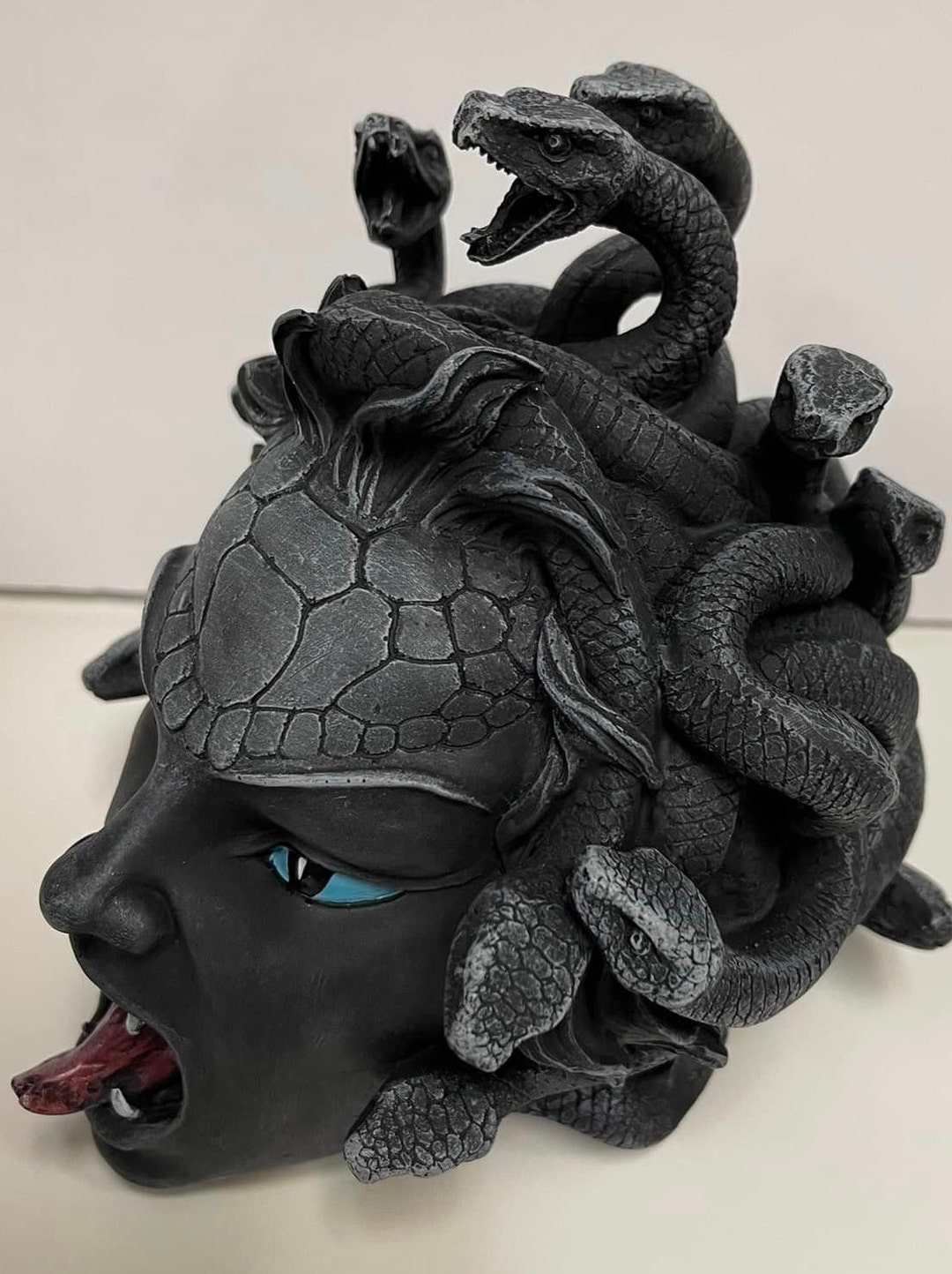 Unique Heavy Medusa Head Statue 7"h Hand Painted - Etsy