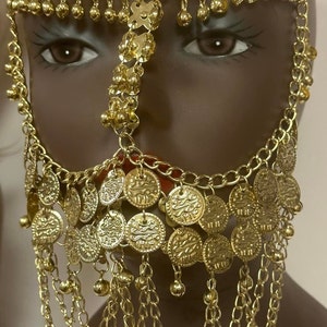 Unique Egyptian Brass Gold Coin Face Veil Piece Made in Egypt - Etsy