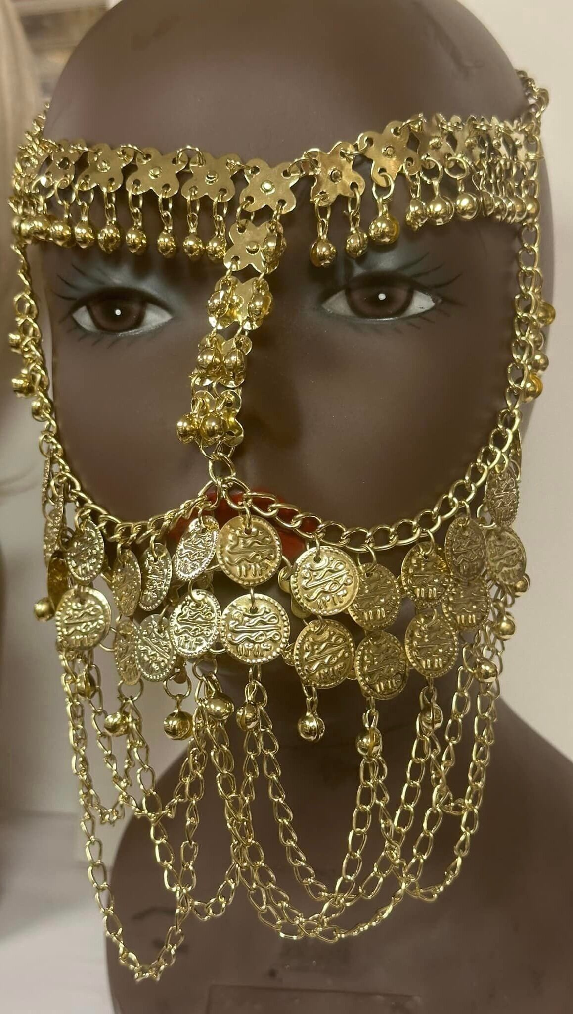 Unique Egyptian Brass Gold Coin Face Veil Piece Made in Egypt - Etsy