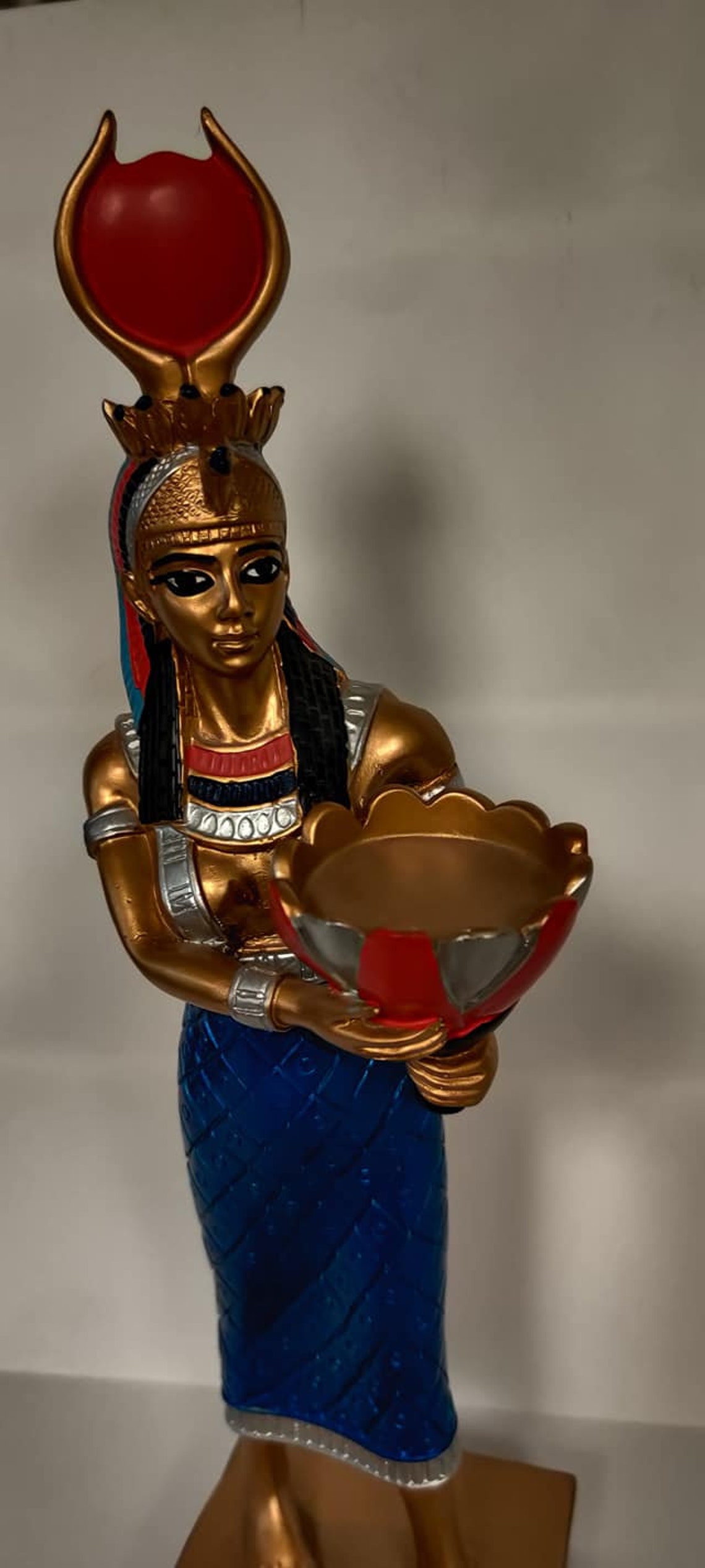 Unique Egyptian Goddess Hathor Statue Hand Carved 12'' - Etsy