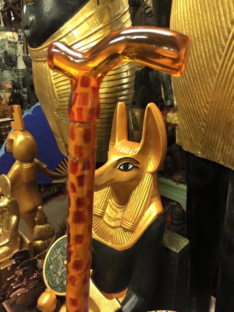 Unique Egyptian Walking Cane Stick Amber 38'' Made in Egypt - Etsy