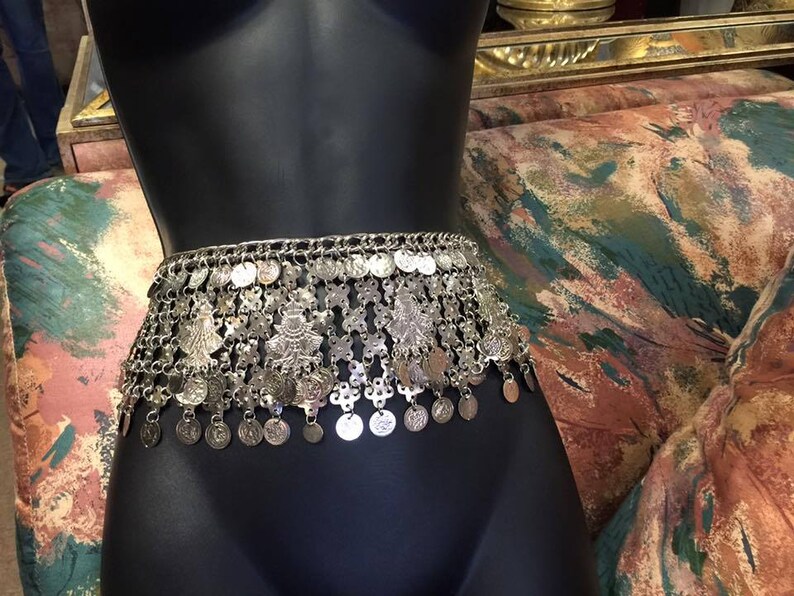 Unique Brass Egyptian Silver Coins Belt Made in Egypt - Etsy