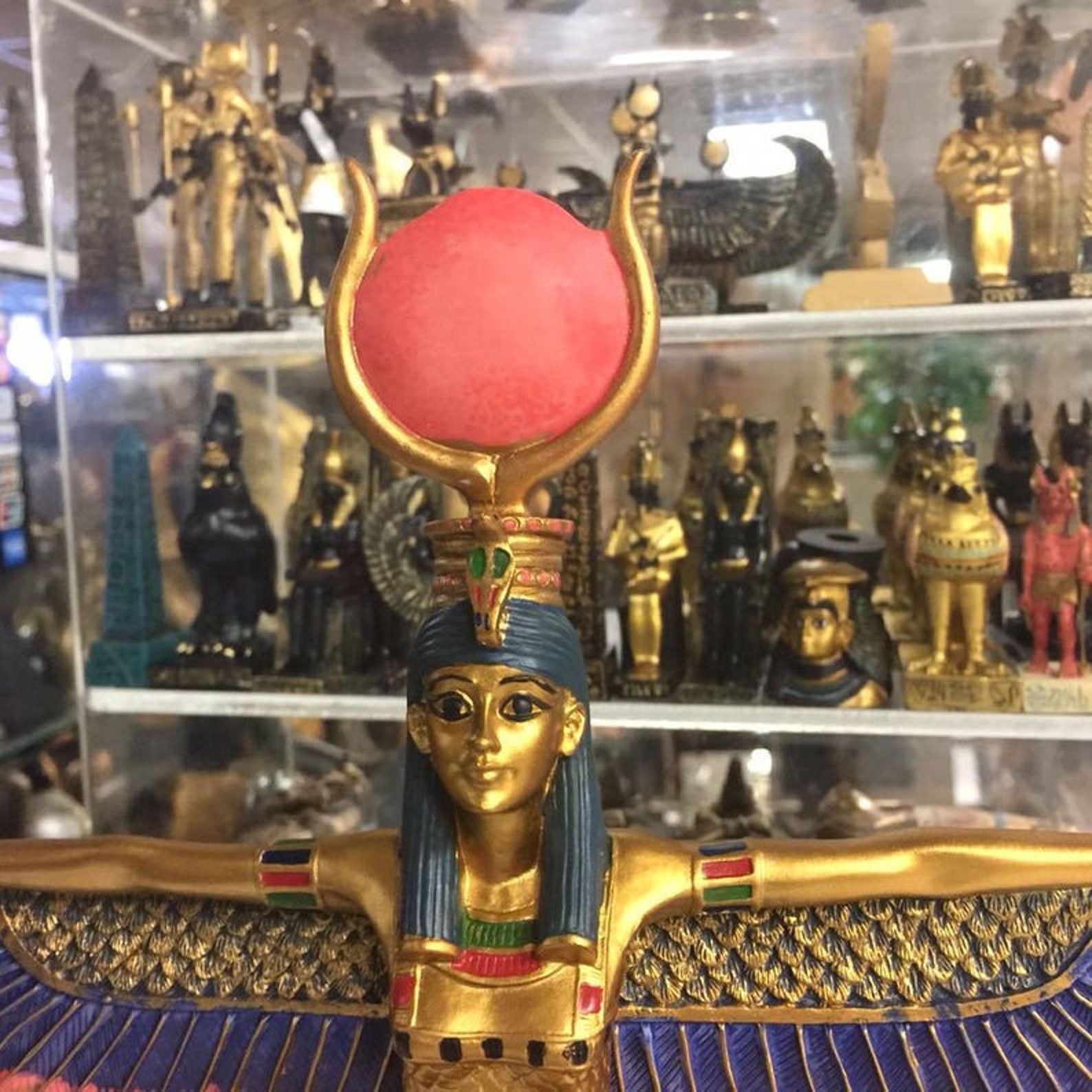 Unique Egyptian Goddess Isis Statue Hand Carved - Etsy