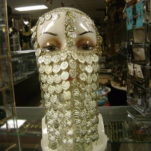 Egyptian Brass Gold Coin Face Veil Piece Made in Egypt - Etsy
