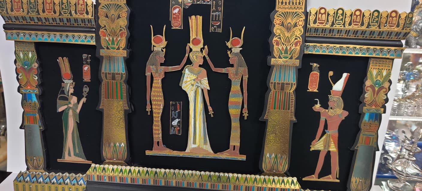 Vintage Wall Egyptian Art Hand Painted (heavy Brass and Copper) Made in ...