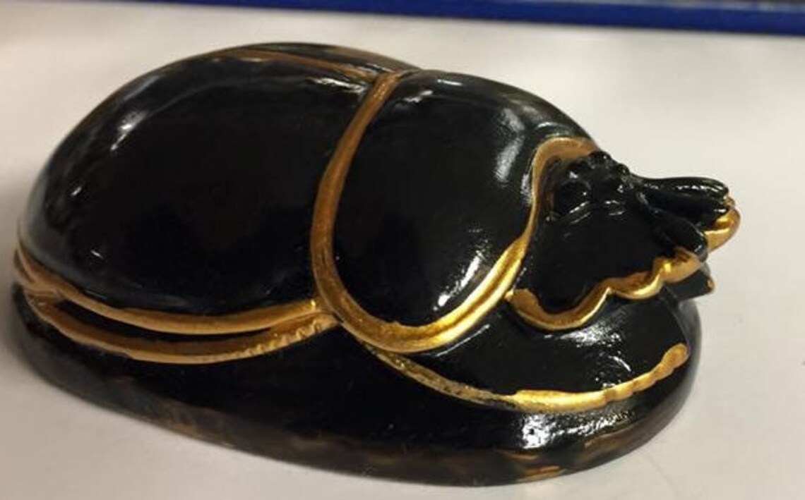Unique Hand Gold Leafed and Detailed Egyptian Scarab - Etsy