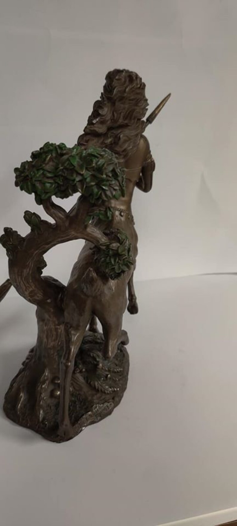 Unique Art Bronze Hand Carved Dryad Grecian Goddess With Spear Figurine ...