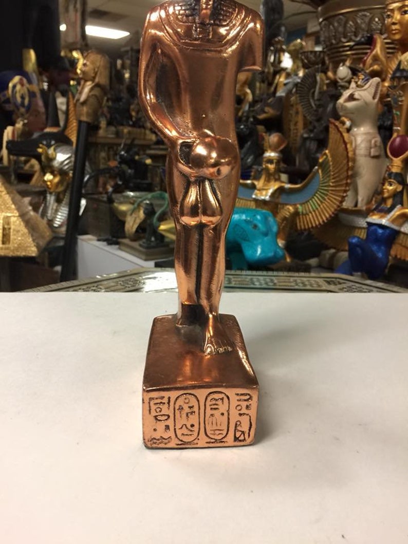Unique Large Egyptian God Min Statue 9'' H W/COPPER | Etsy