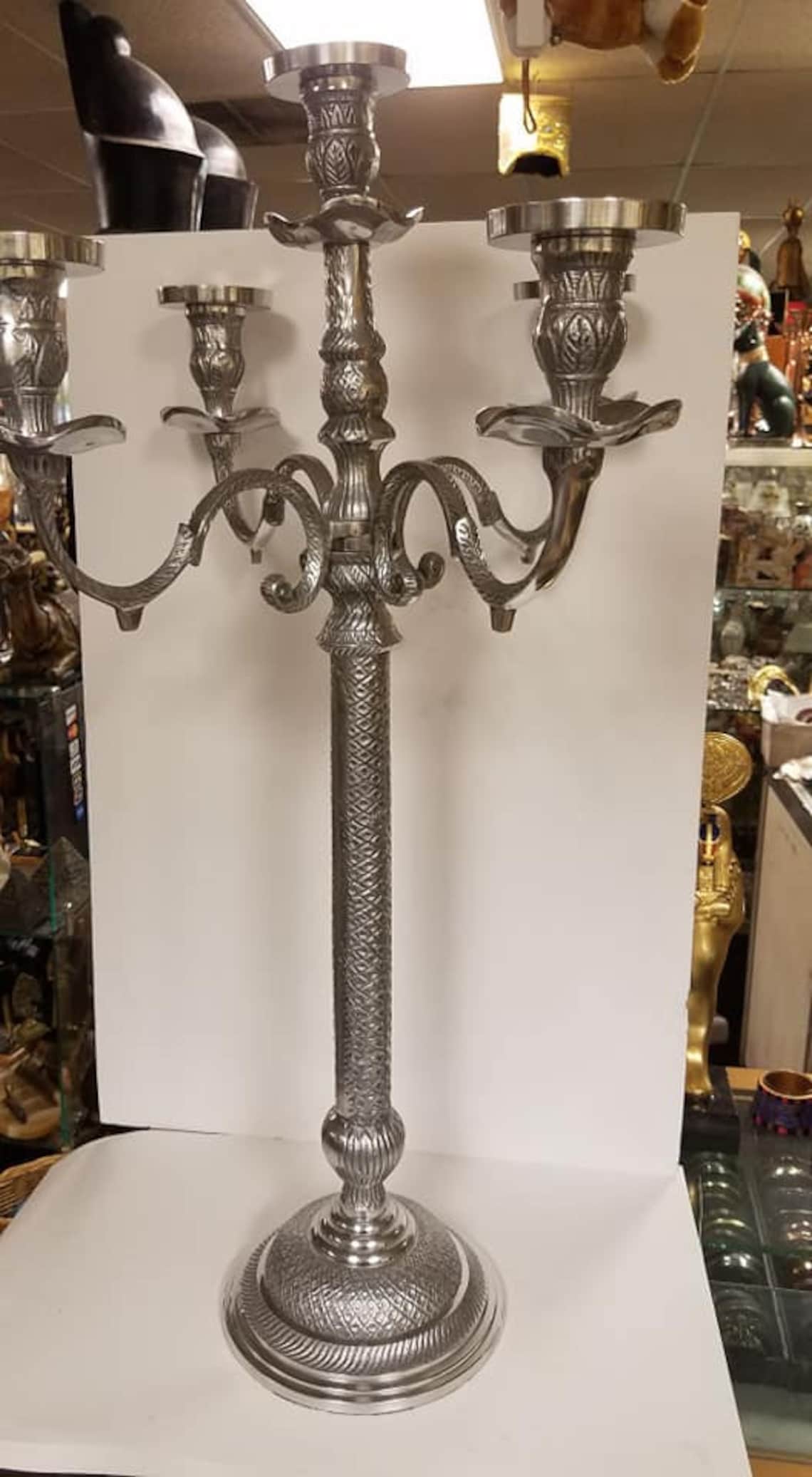 Antique Heavy Large Brass Candle Holder Made In Egypt | Etsy