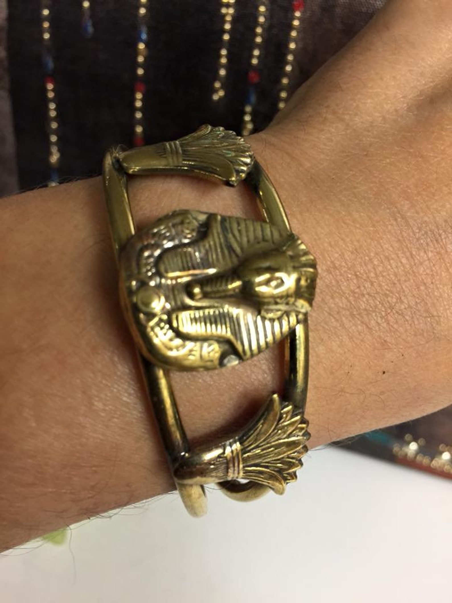 Unique Egyptian Adjustable Brass King Tut Bracelet 8'' - Etsy