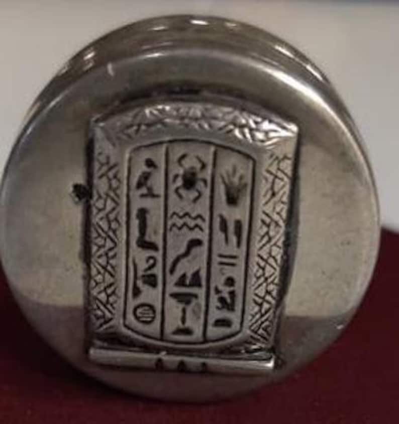 Unique Solid Silver Ancient Egyptian Hieroglyphics Alphabet Pill Box ...