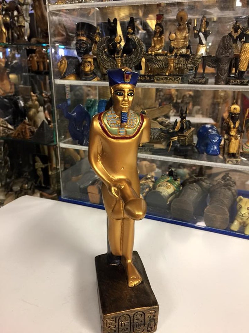 Unique Large Egyptian God Min Statue 9'' H Made in - Etsy