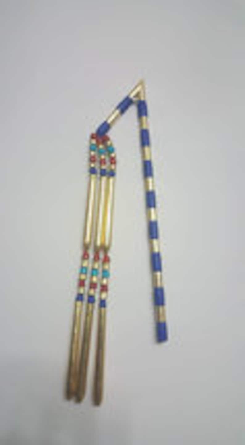 Vintage Egyptian Crook and Flail Stone With Gold Leaf 29'' L Made in ...