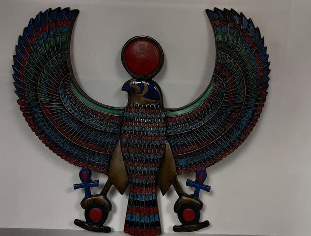 Estatua única de Dios egipcio RA, alivio de pared de piedra de cal ...