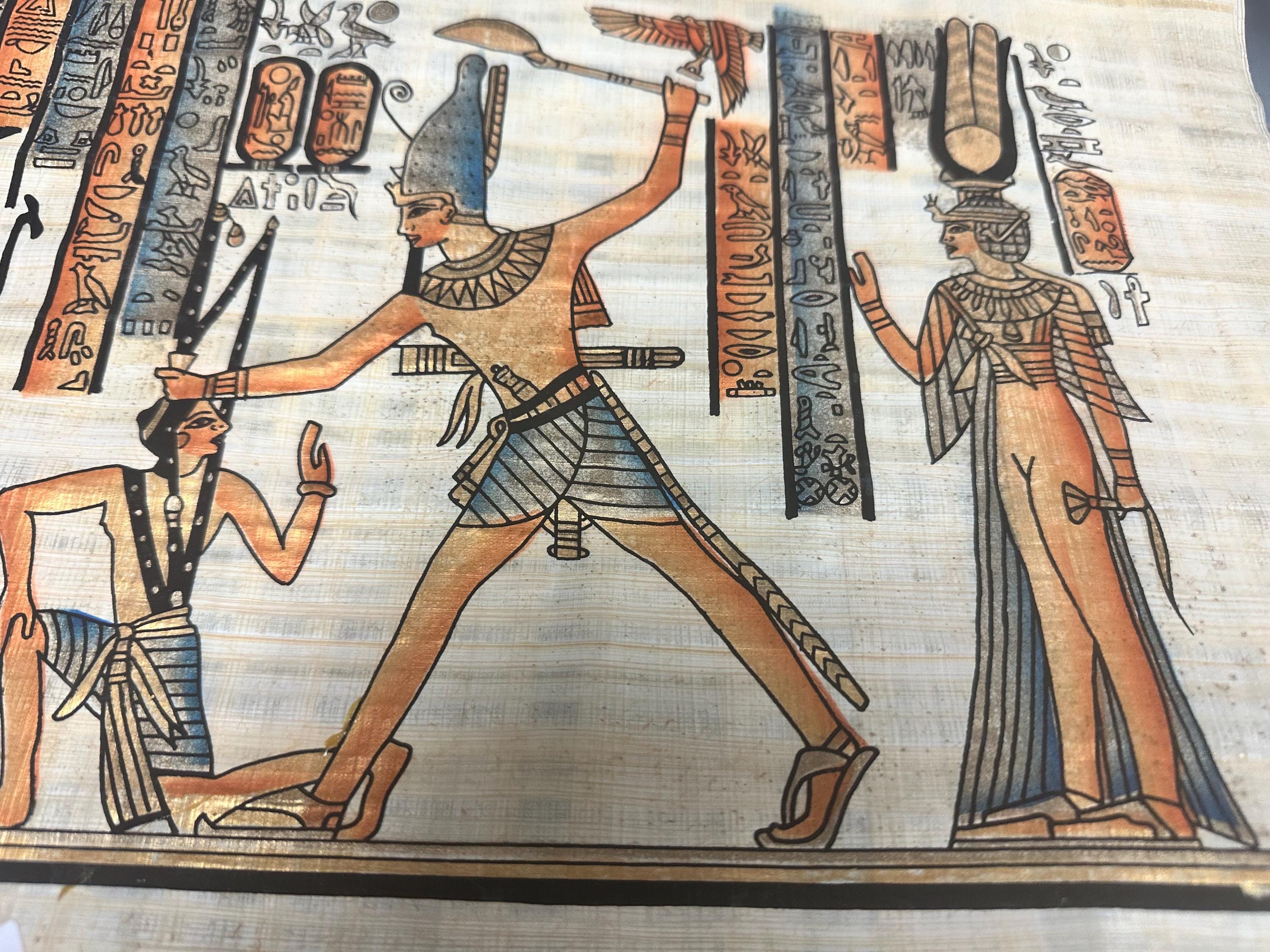 Vintage Papyrus Egyptian God Amun Ra Made in Egypt and Signed by the ...