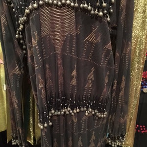 Vintage Black Dress Made of Assuit Fabric & Antique Old Balls Decorate ...