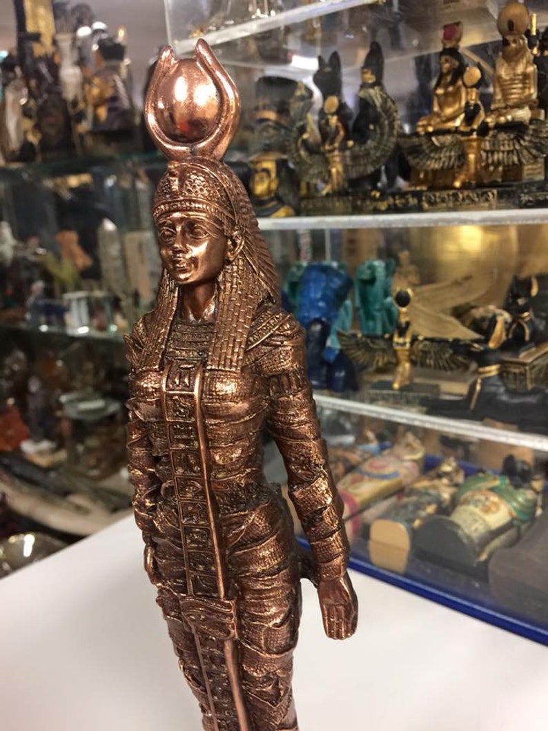 Unique Hand Copper Wash Egyptian Goddess Isis Statue 9 1/2'' Made in ...