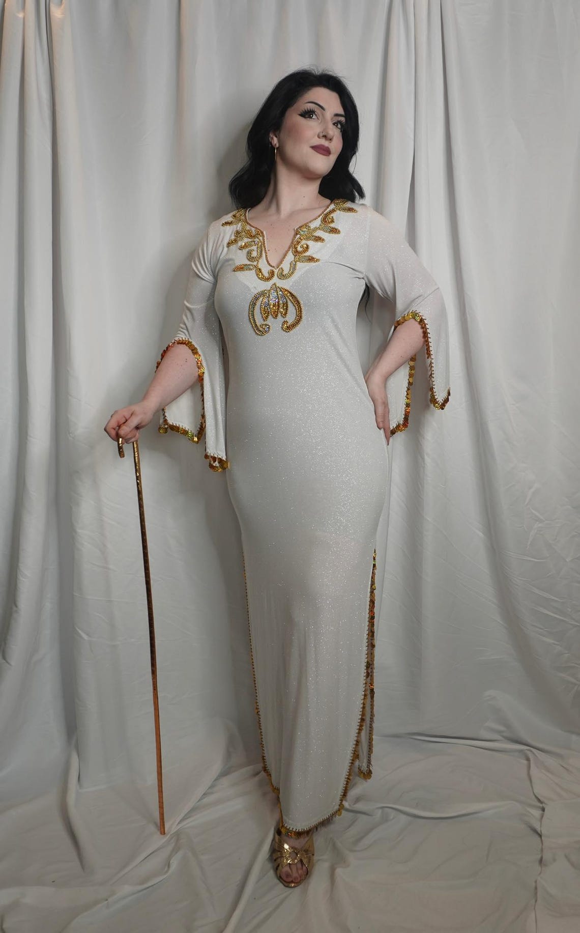 Egyptian Stretch Beledi Dress Saidi Galabeya Dress (fits Small - Medium ...