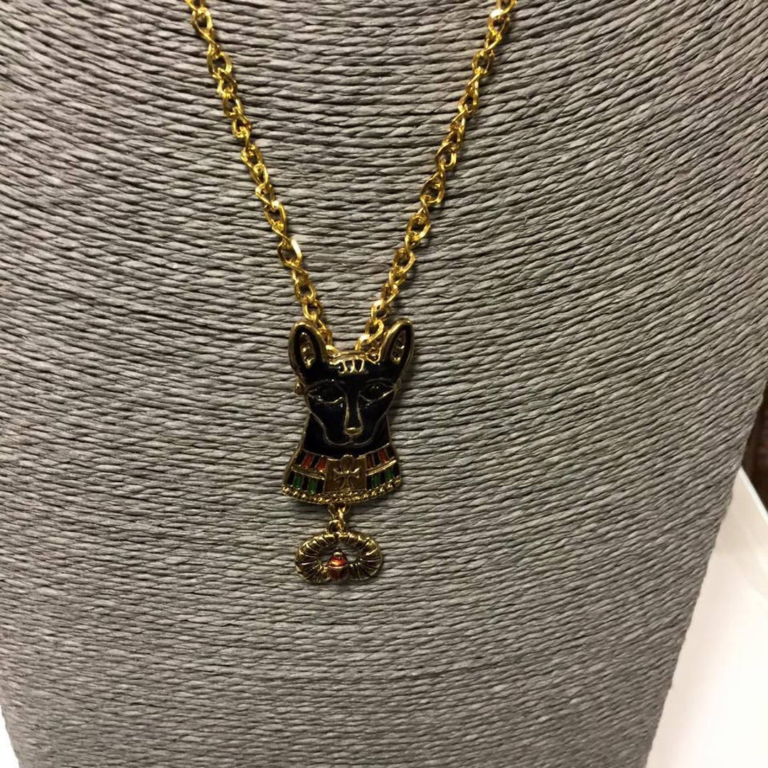Egyptian Gold Plated Brass Goddess Bastal cat - Etsy