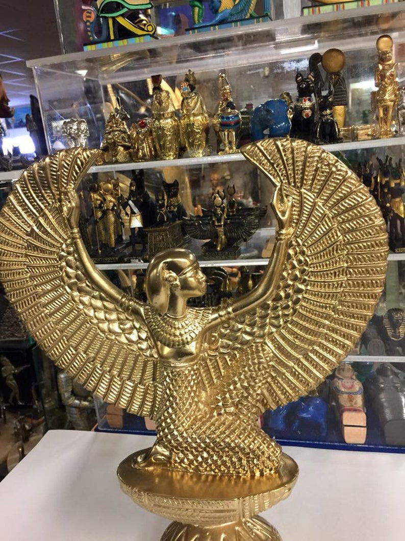 Unique Large Heavy Stone Egyptian Goddess Isis Statue 12'' H Made in ...