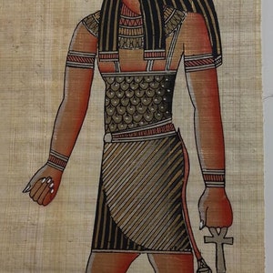 Vintage Hand Painted Papyrus Egyptian God Anubis 16'' X 7'' Made in ...