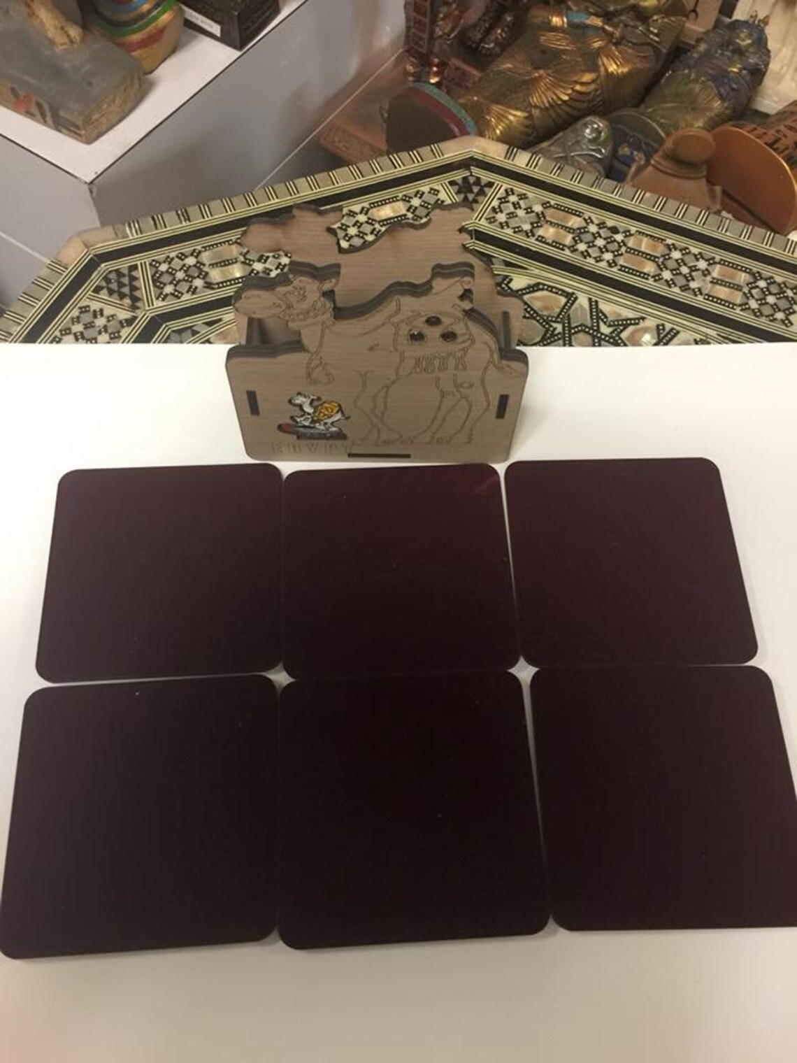 Unique Wood 6 Egyptian Coasters Made in Egypt - Etsy