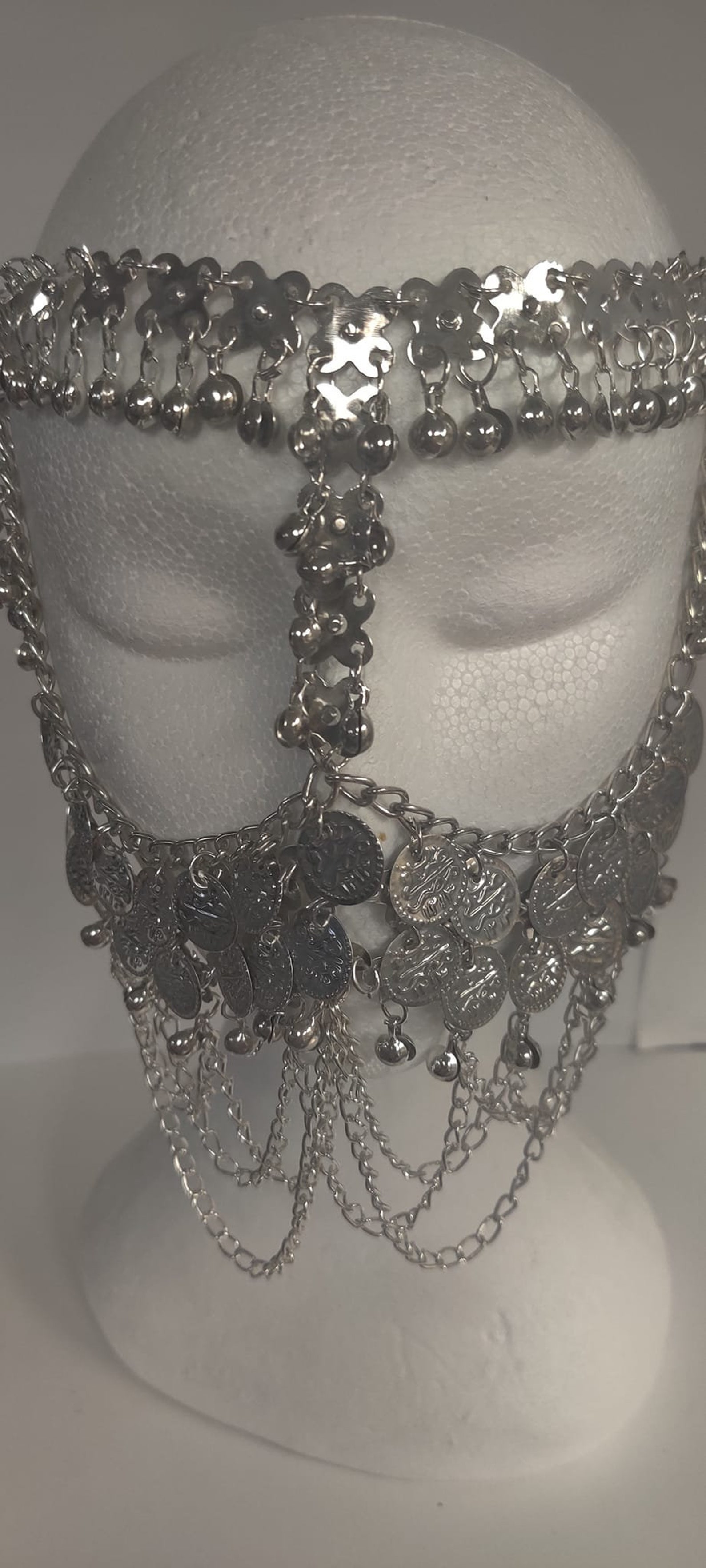 Egyptian Brass Silver Coin Face Veil Piece Made in Egypt - Etsy