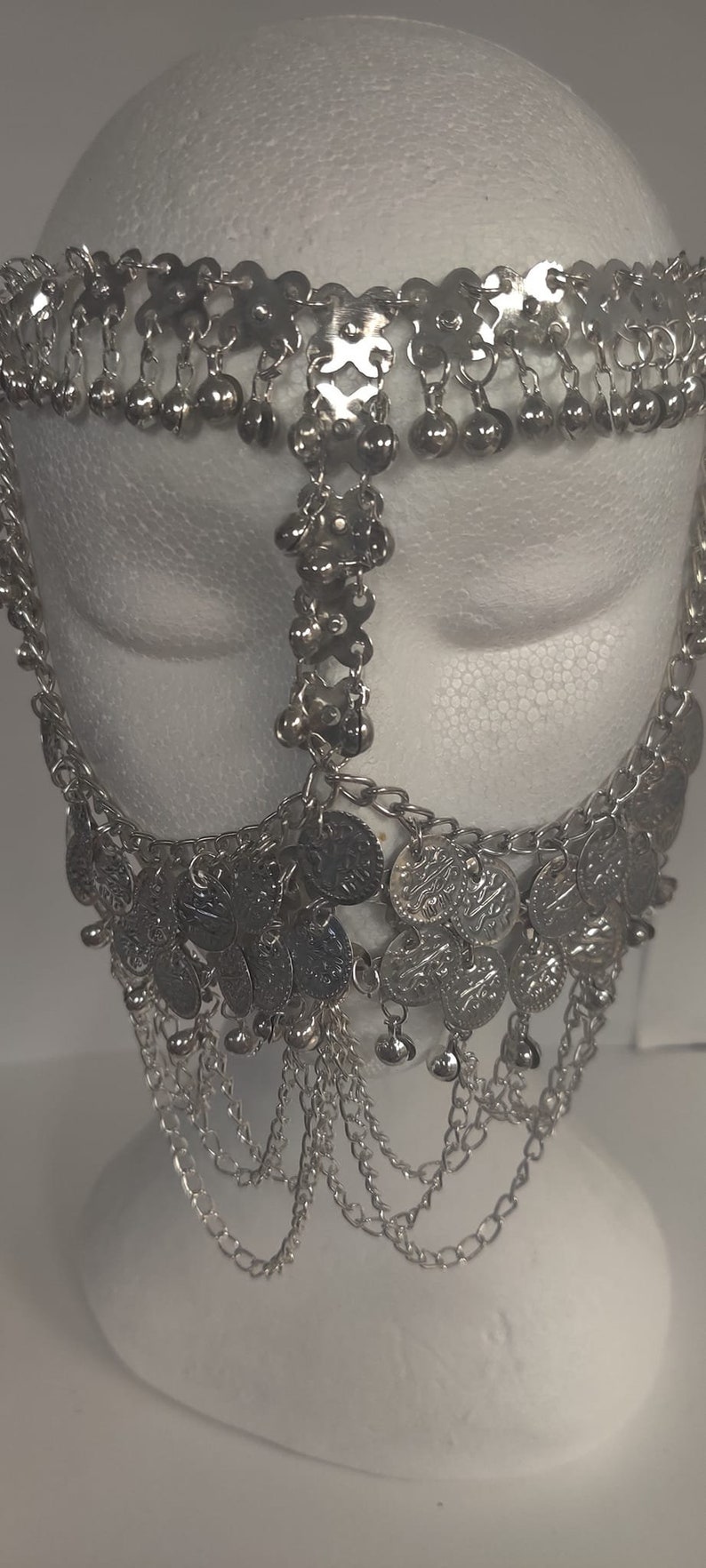 Egyptian Brass Silver Coin Face Veil Piece Made in Egypt - Etsy