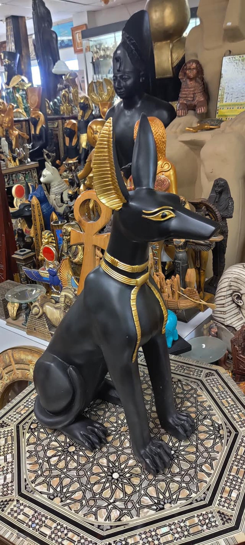 Unique Large Egyptian God Anubis Statue 22' H Hand Painted - Etsy