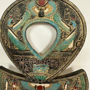 Unique Large Egyptian Ankh Hand Painted and Detailed 15'' L Made in ...