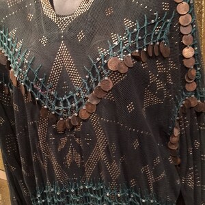 Vintage Green Dress Made of Assuit Fabric & Antique Old Coins Decorate ...