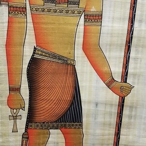 Unique Hand Painted Papyrus Egyptian God Thoth Made in Egypt and Signed ...