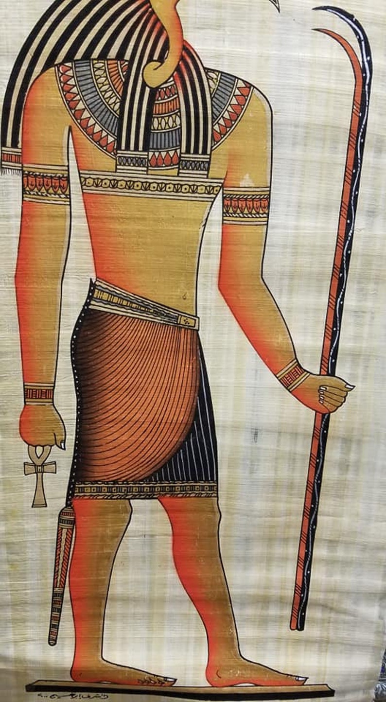 Unique Hand Painted Papyrus Egyptian God Thoth Made in Egypt - Etsy