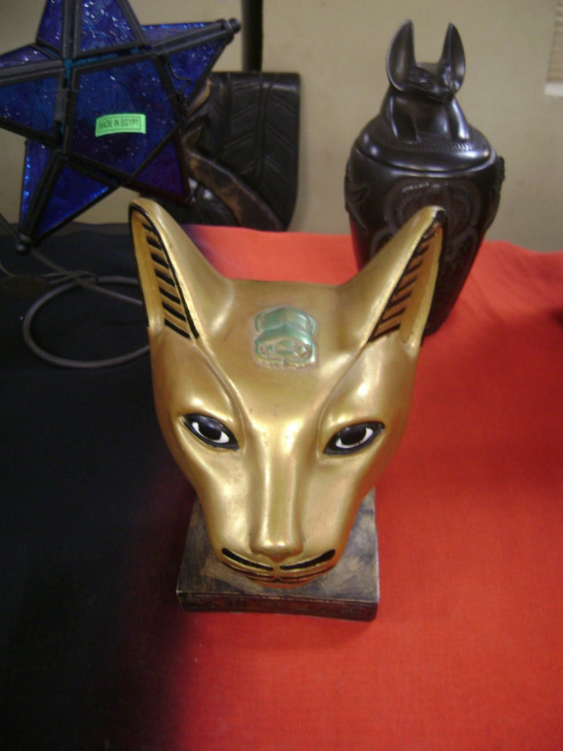 Large Gold Leafed Goddess Bast Statue Made in Egypt | Etsy