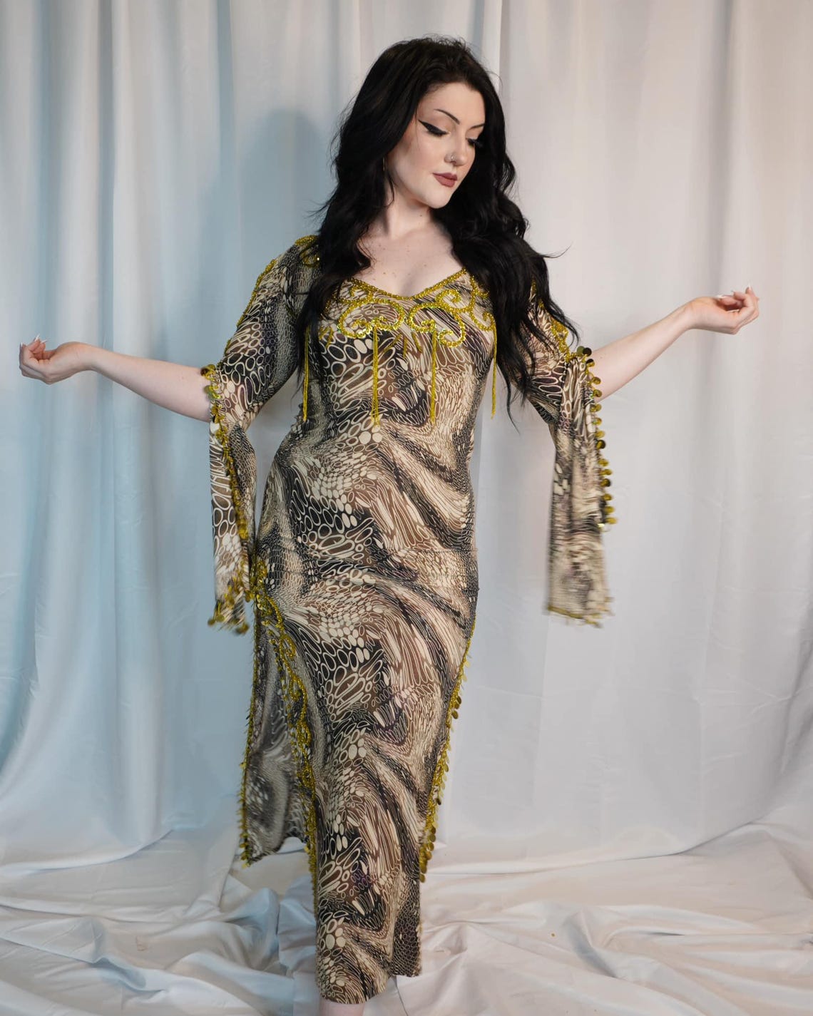 Egyptian Stretch Beledi Dress Saidi Galabeya Dress (fits Medium Large ...