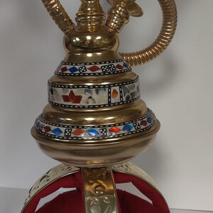Egyptian Brass Mother of Pearl Inlay Round Hand Made Belly Dance Shisha ...